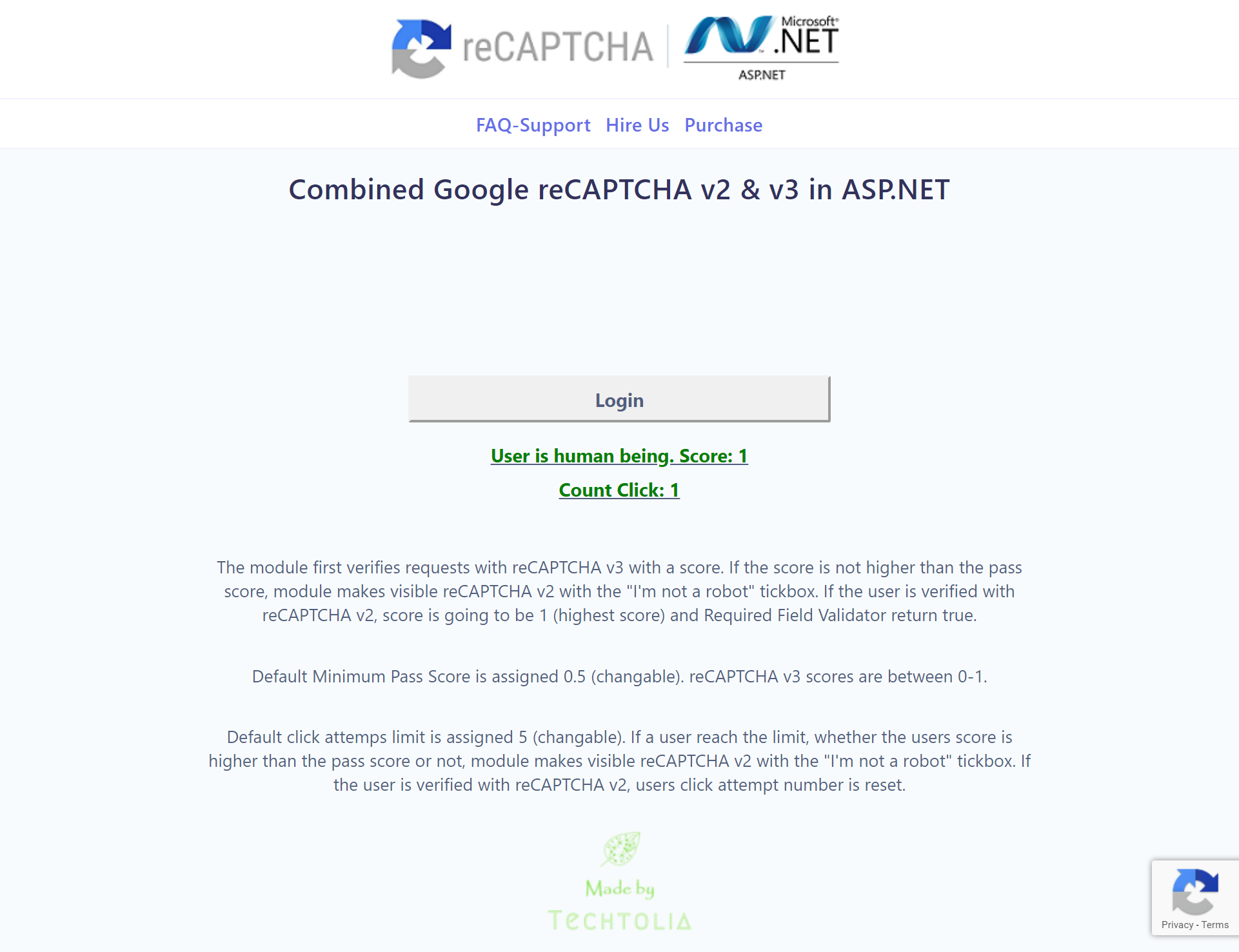 Combined Google reCAPTCHA v2 & v3 in ASP.NET by Techtolia | CodeCanyon